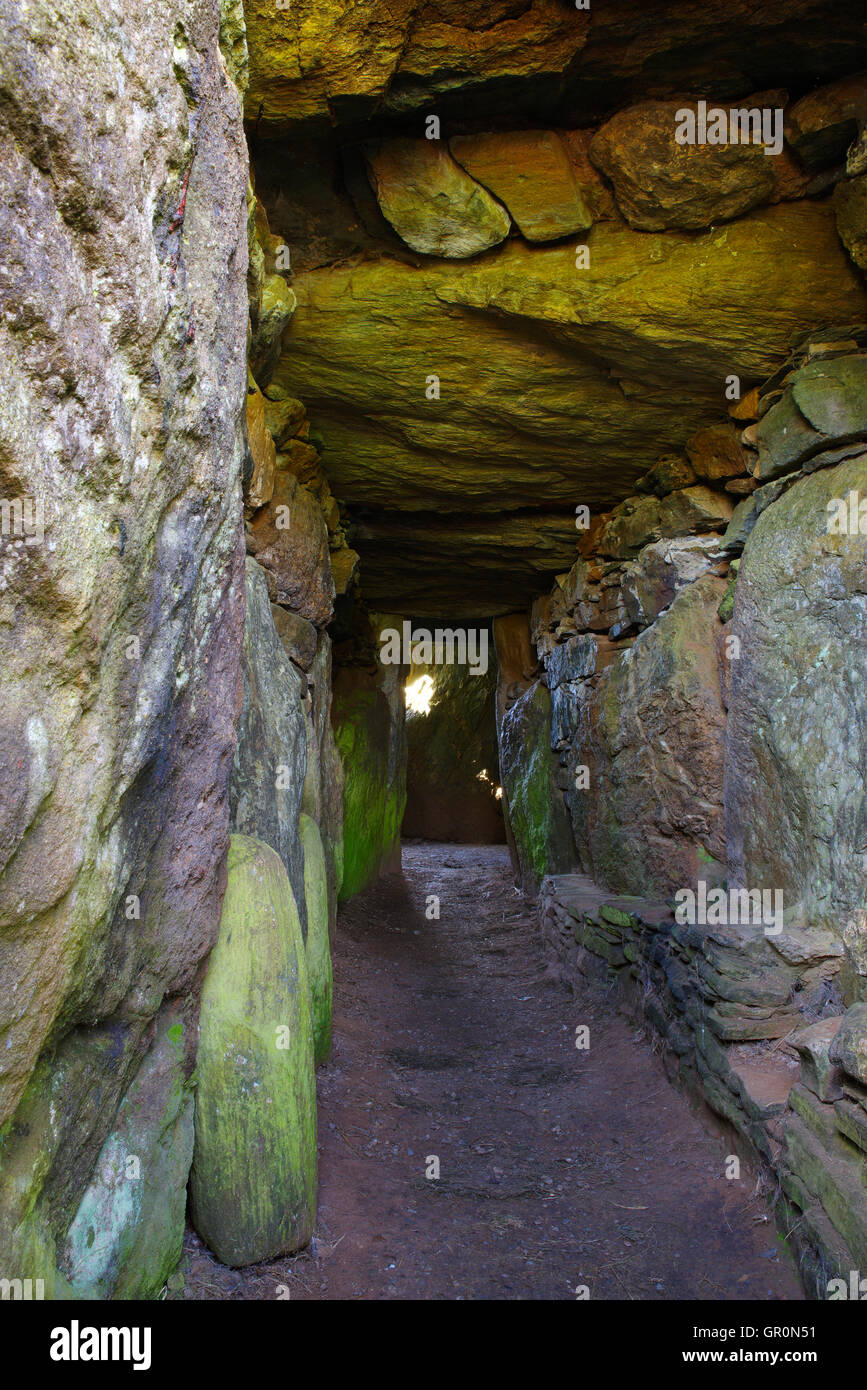 Bryn Celli Ddu burial chamber, Anglesey, North Wales Stock Photo - Alamy