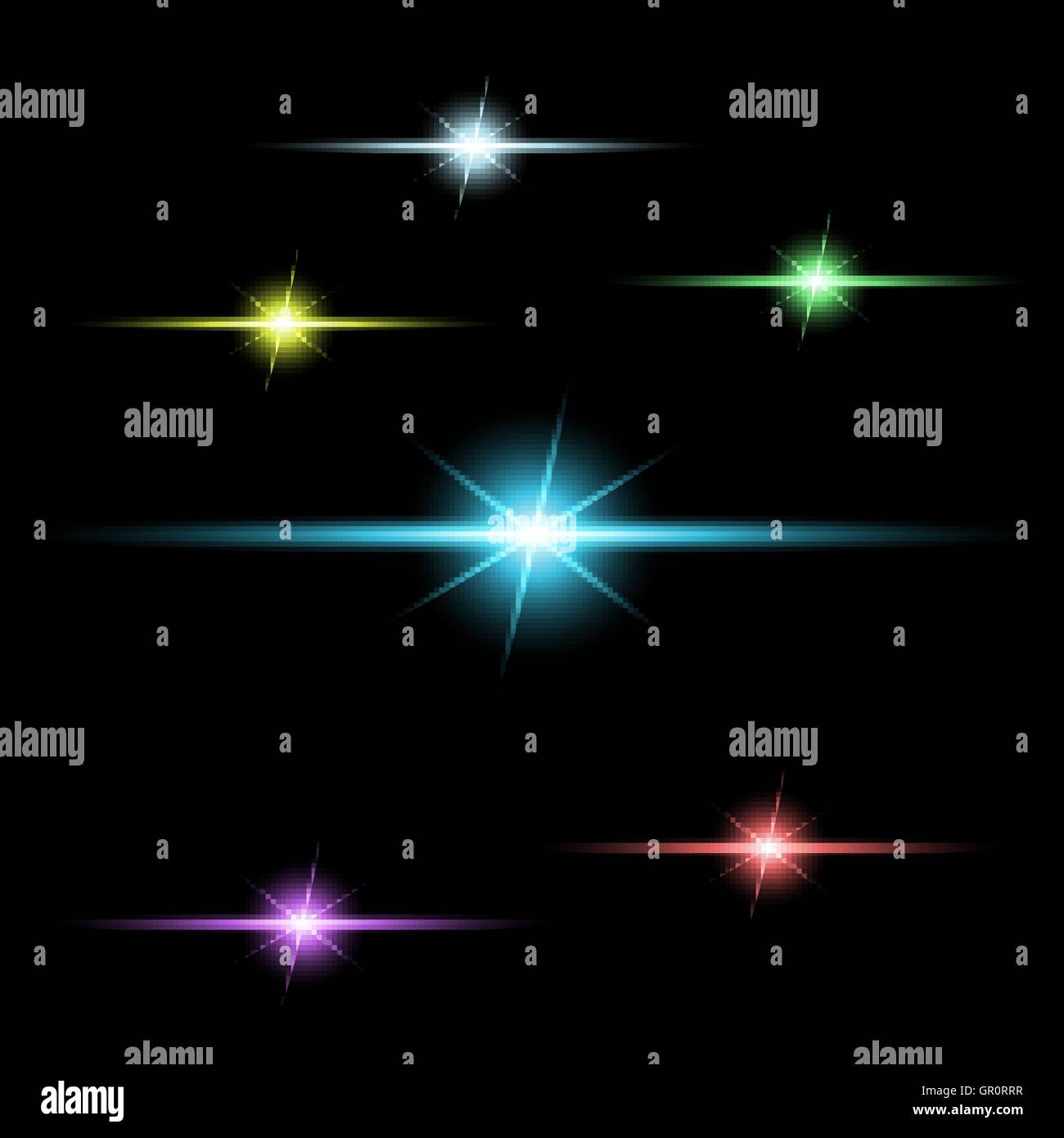glowing light effect set. Vector illustration Stock Vector Image & Art ...