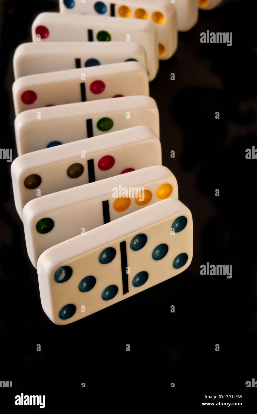 dominoes tiles in a row Stock Photo - Alamy