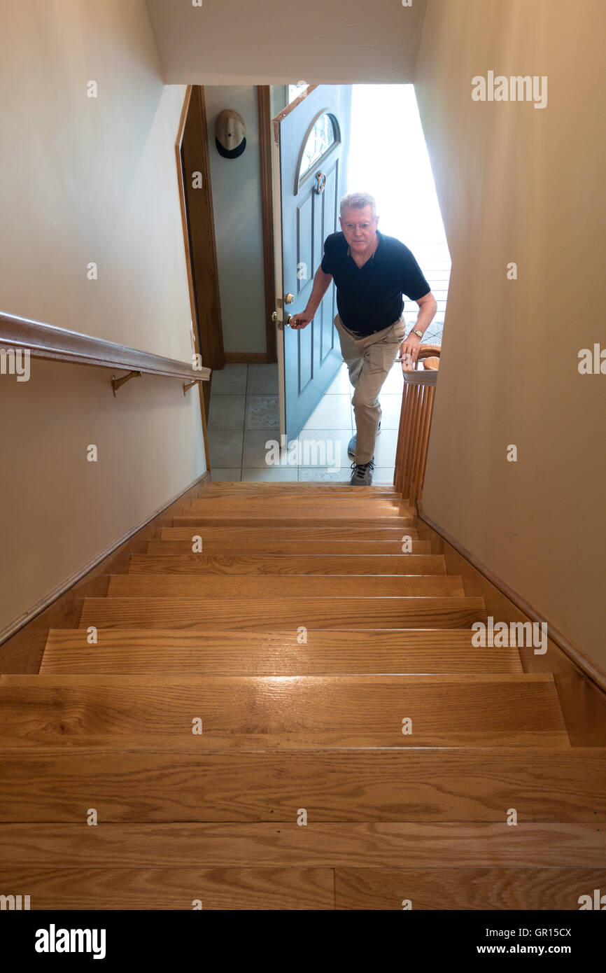 Residential Fight of Stairs Stock Photo - Alamy