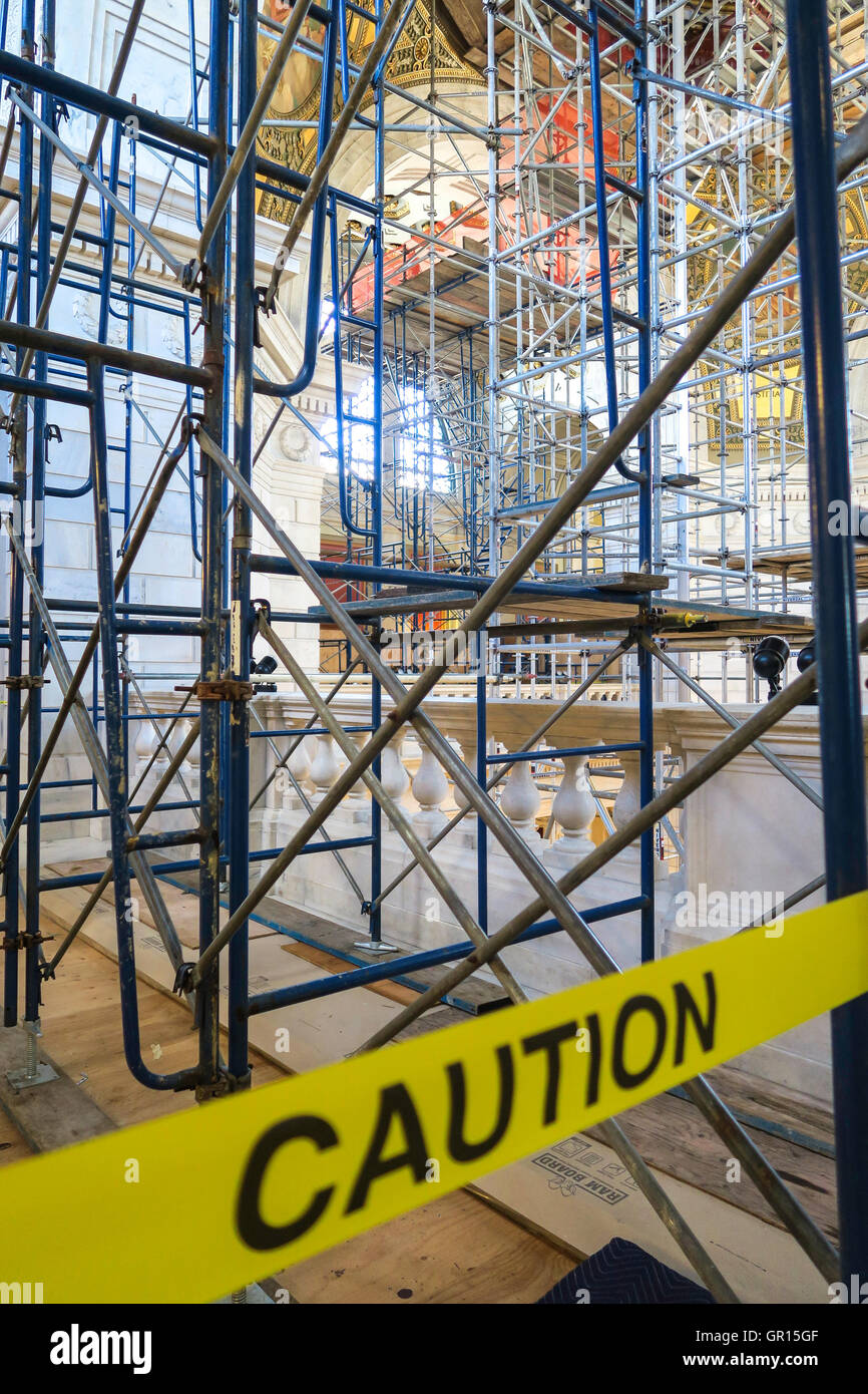 Caution Tape at Construction Site Stock Photo - Alamy