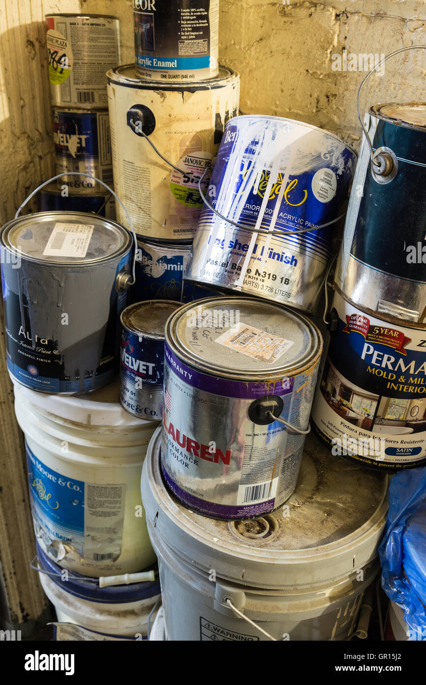 Discarded Paint Cans, USA Stock Photo - Alamy