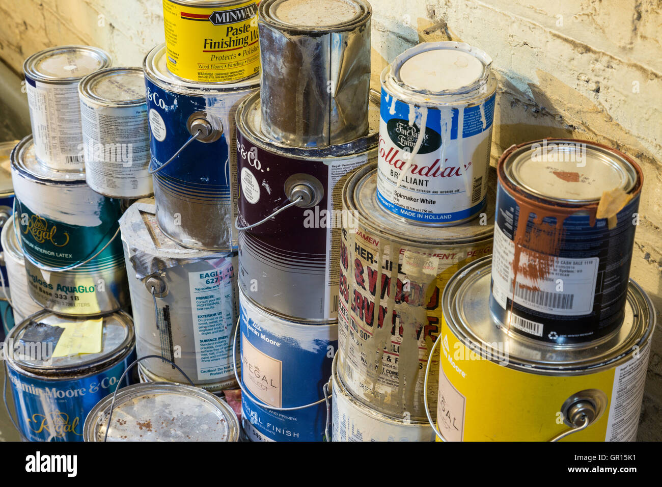 Discarded Paint Cans, USA Stock Photo - Alamy