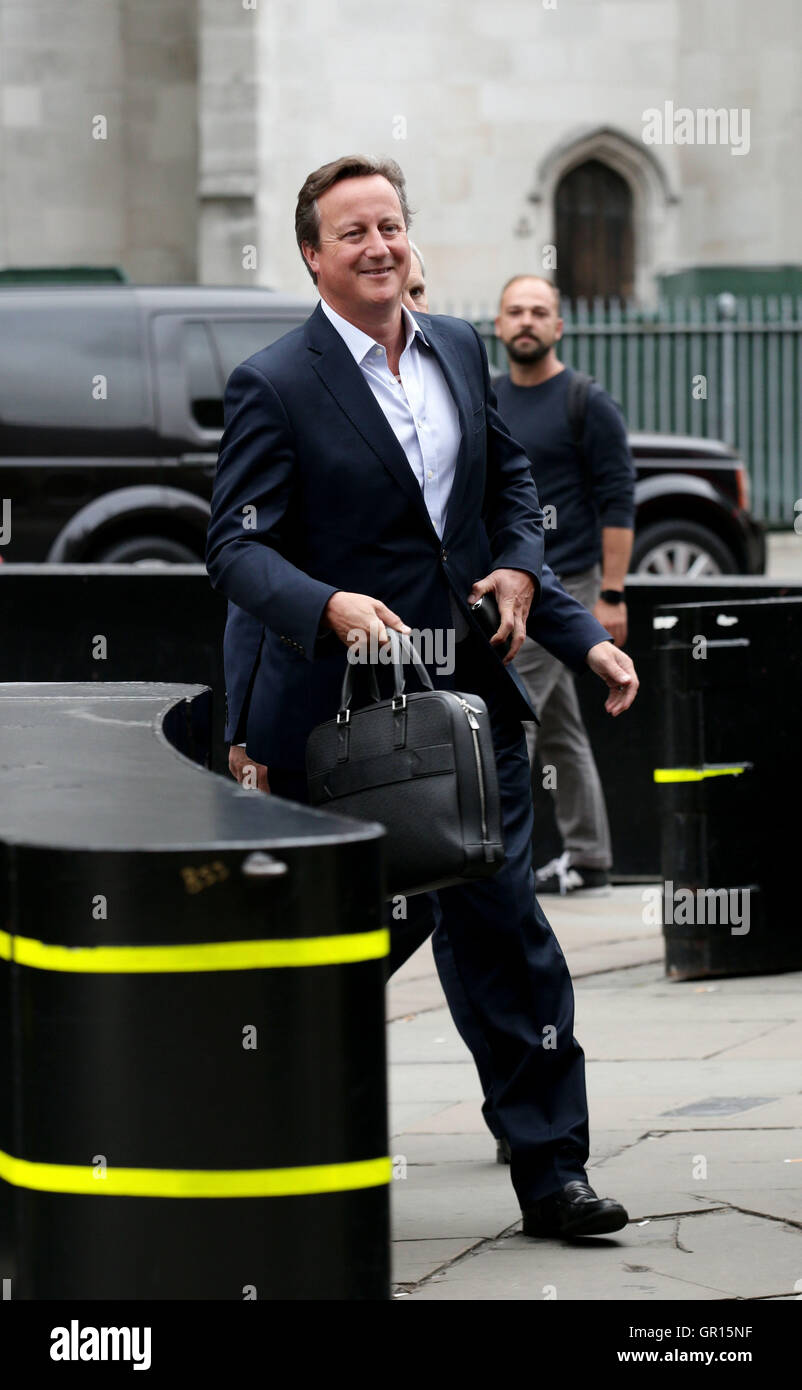 Former Prime Minister David Cameron arrives at the Houses of Parliament ...