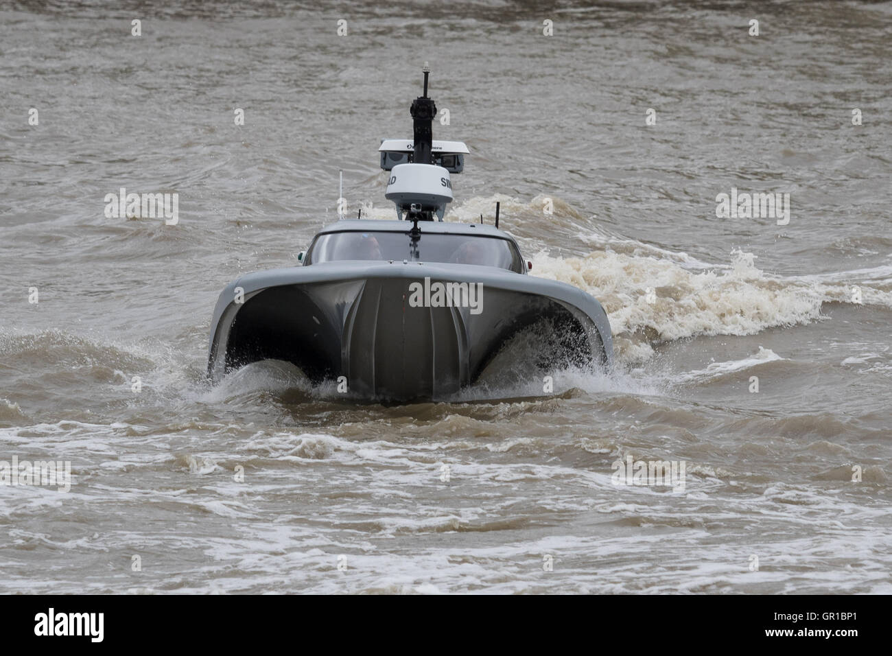 An unmanned surface vessel usv is on the river hi-res stock photography ...