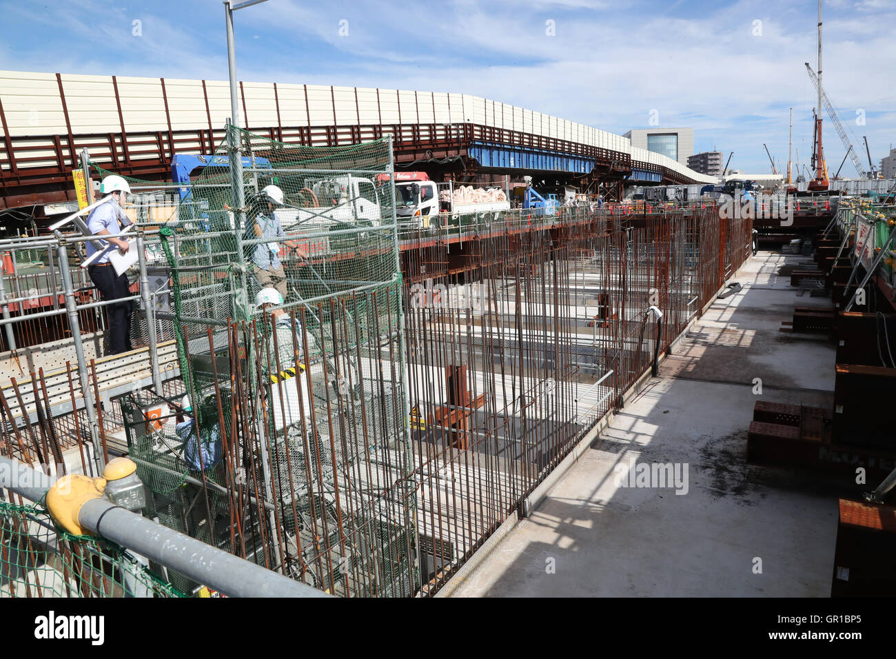 Ichikawa, Japan. 6th Sep, 2016. This picture shows a construction site ...