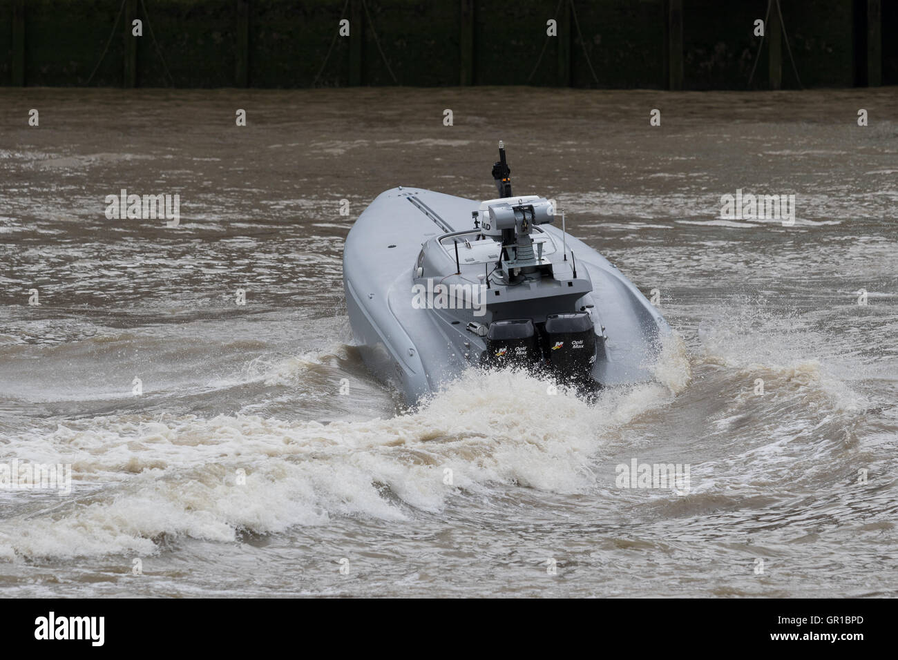 An unmanned surface vessel usv is on the river hi-res stock photography ...