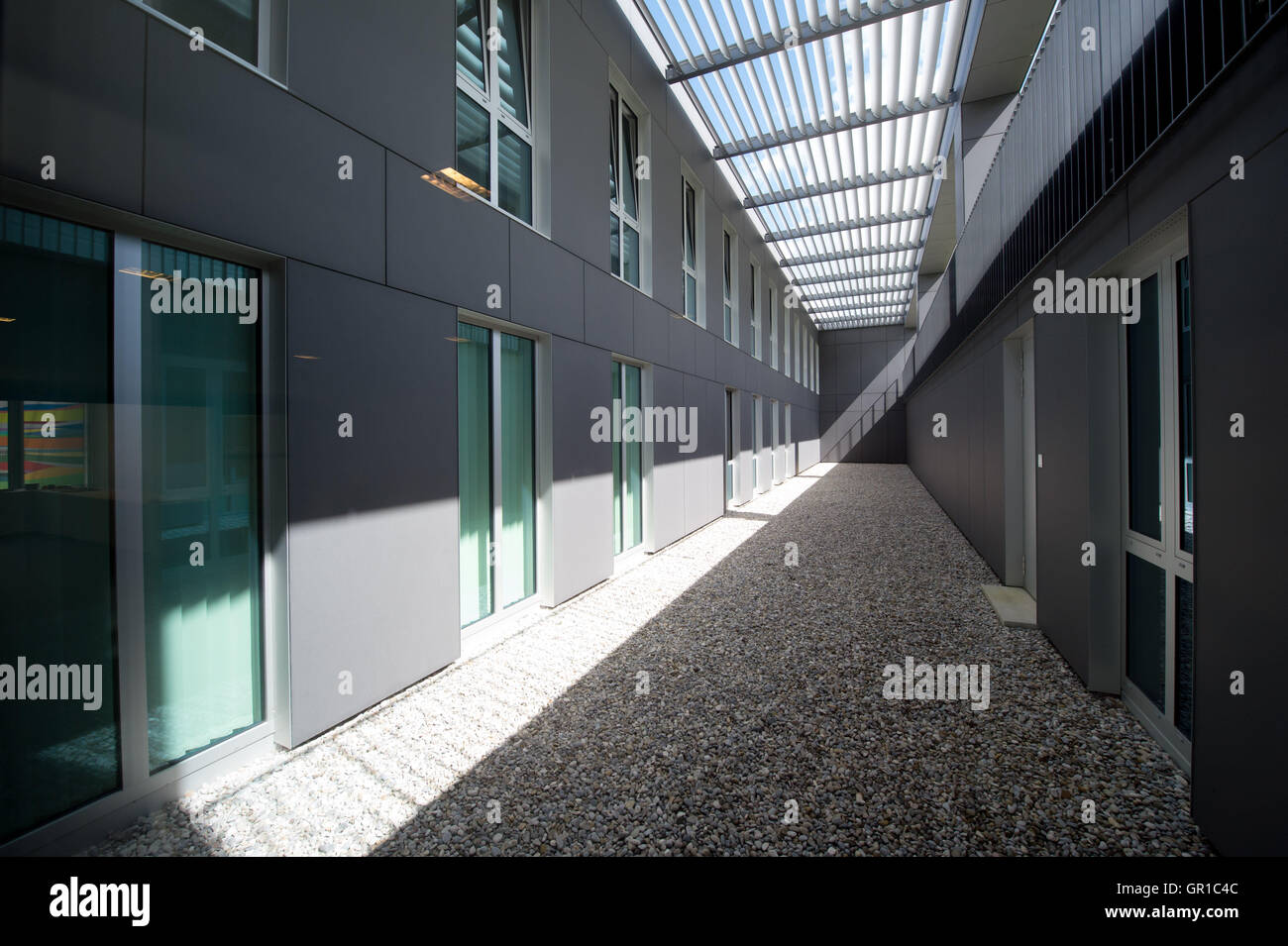 Munich, Germany. 05th Sep, 2016. An atrium in the courthouse with the ...