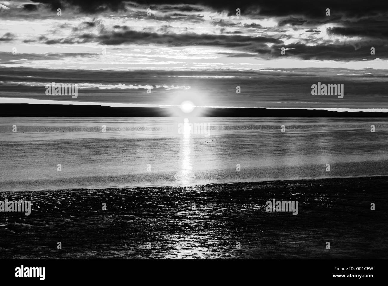 Sunset black and white Stock Photo - Alamy