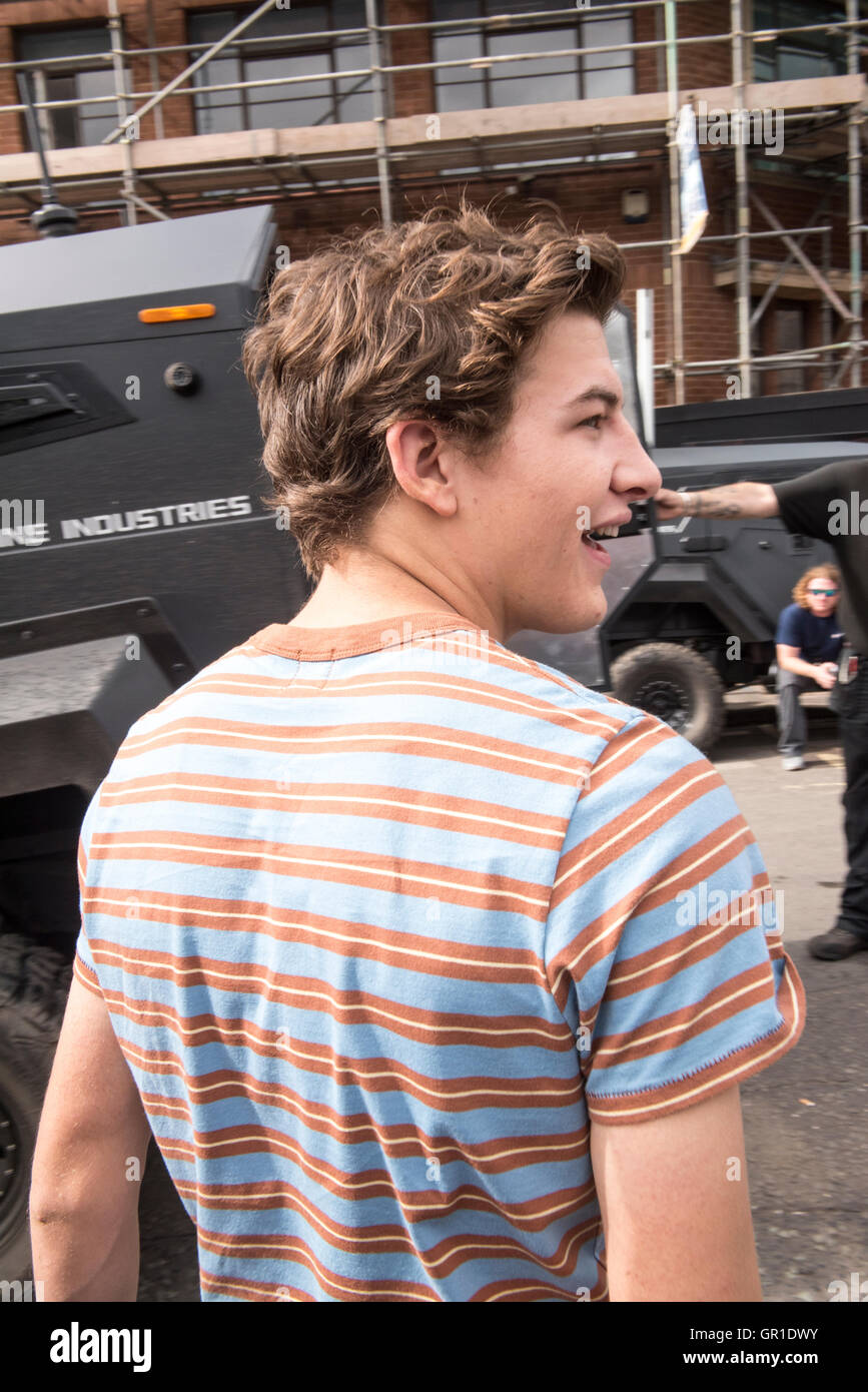 Actor Tye Sheridan on set "Ready Player One" Steven Spielberg's new ...