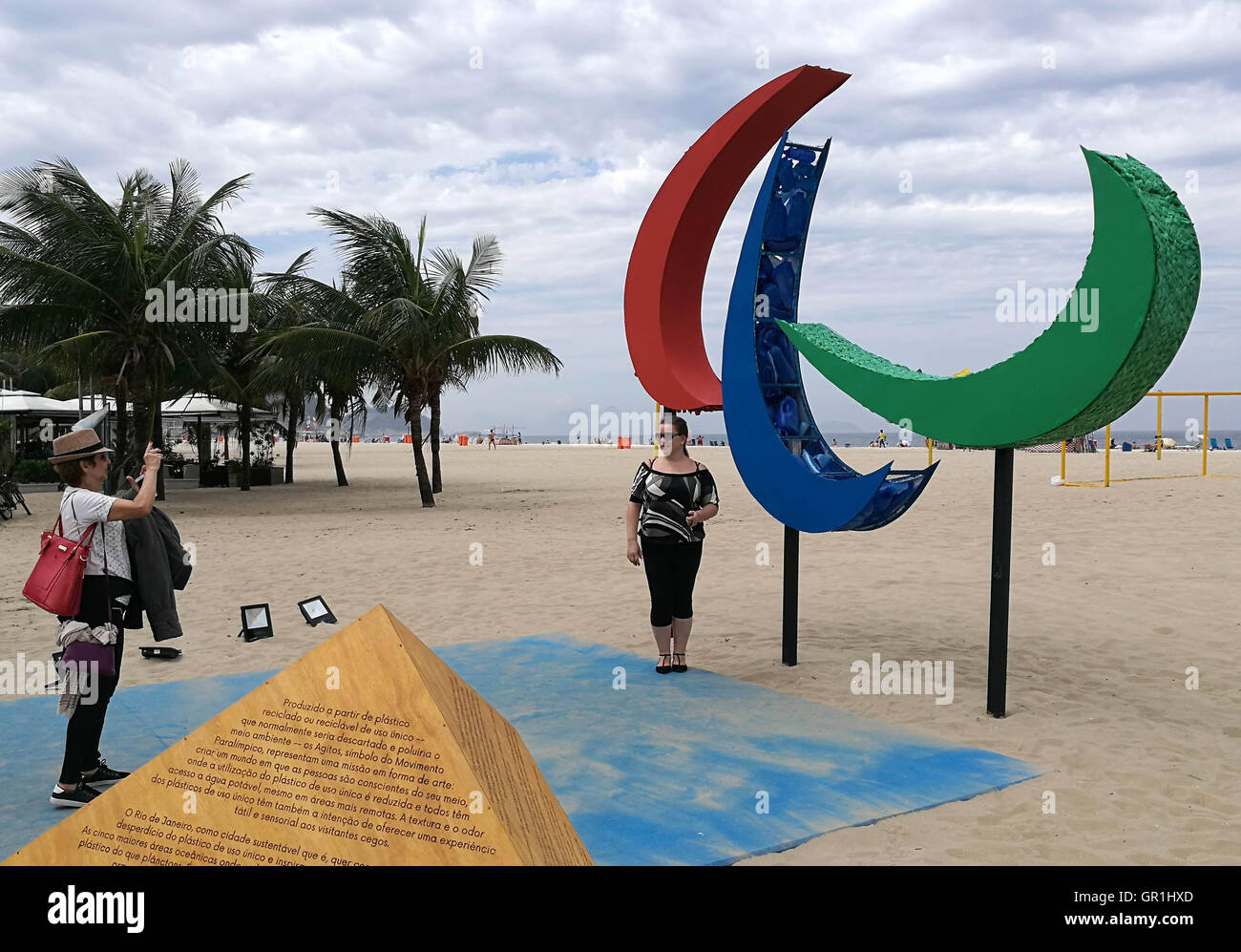 Rio De Janeiro, Brazil. 6th Sep, 2016. A tourist takes photos in front ...
