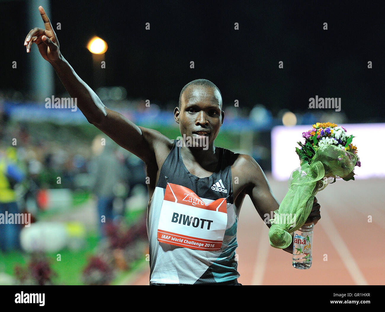 Zagreb, Croatia. 6th Sep, 2016. Robert Biwott of Kenya celebrates ...