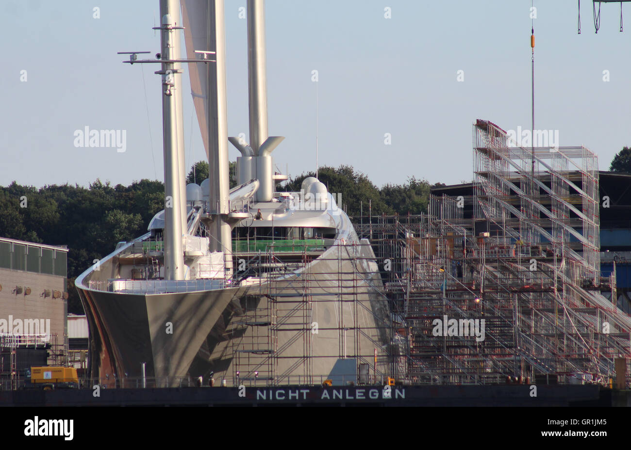 Kiel, Germany. 6th Sep, 2016. The giant sailing yacht 'Sailing Yacht A ...