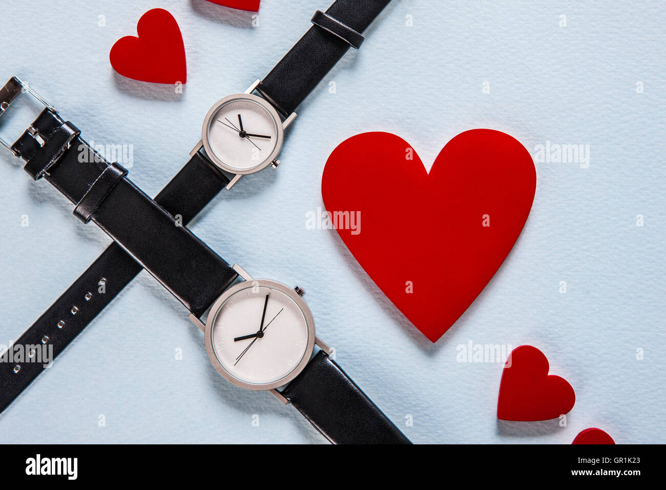 Watches and hearts Stock Photo - Alamy