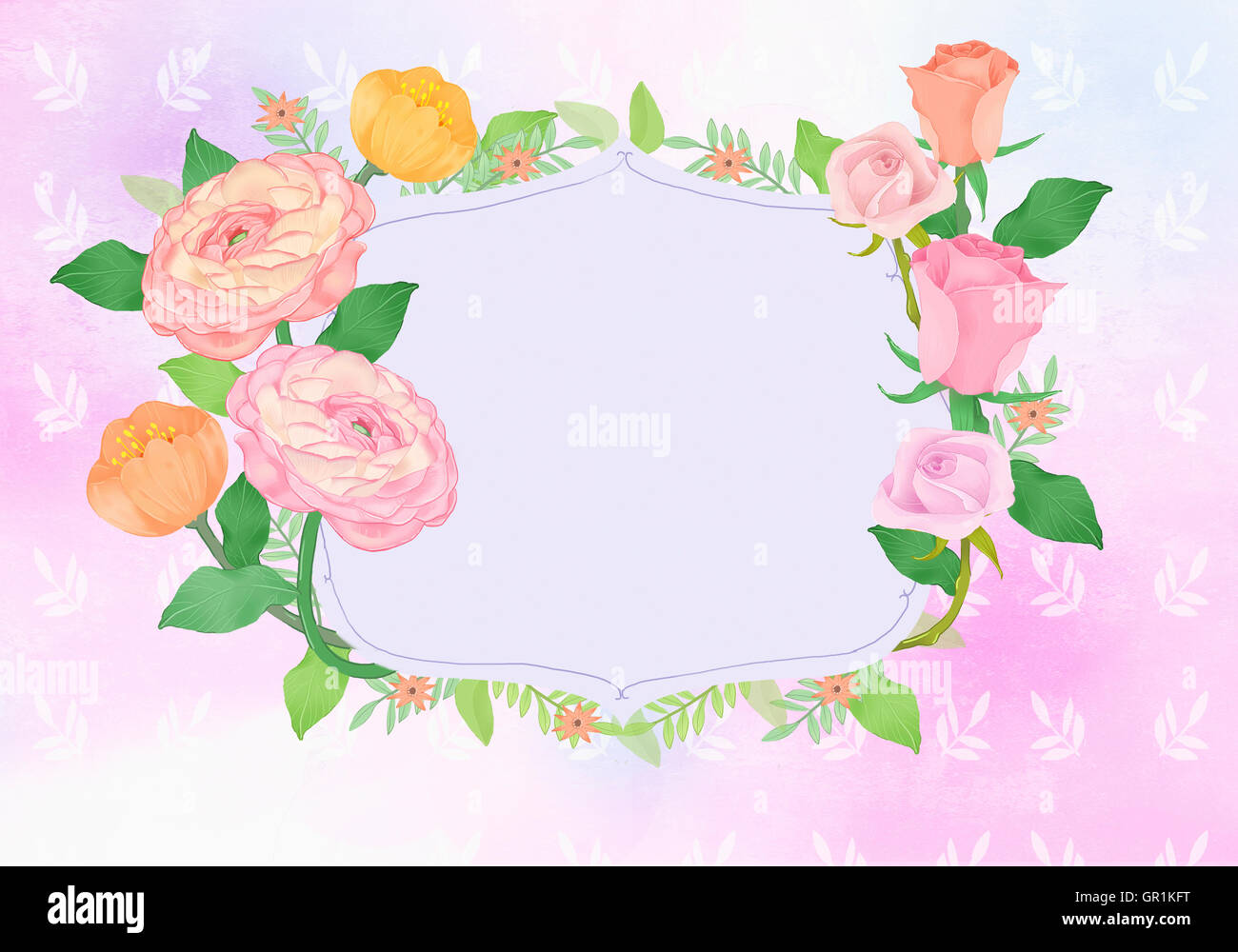 Frame with spring flowers Stock Photo - Alamy