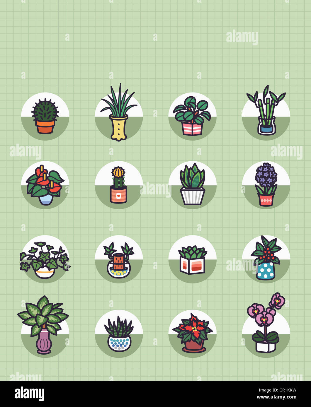 Various icons of plants Stock Photo - Alamy