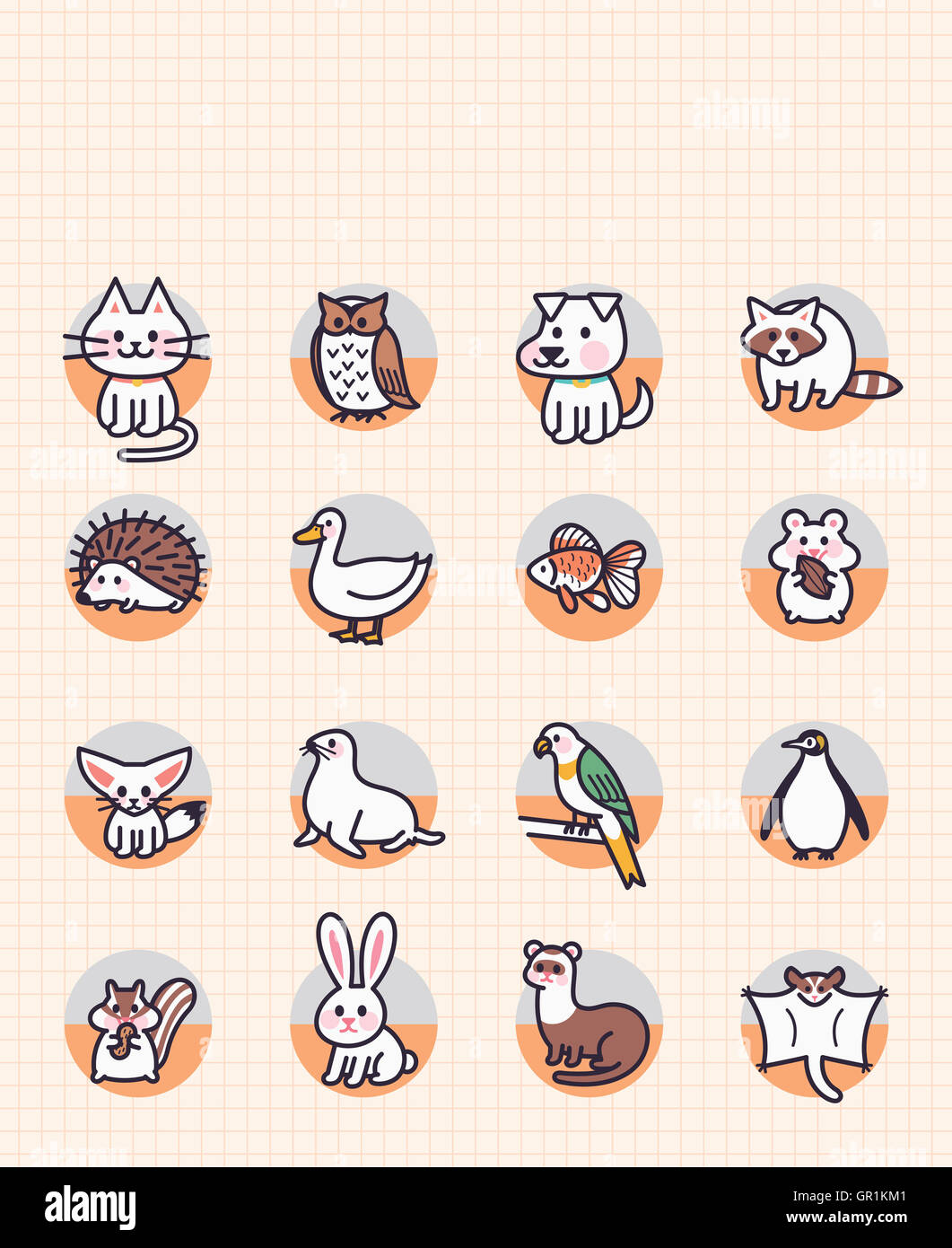 Various icons of animals Stock Photo - Alamy