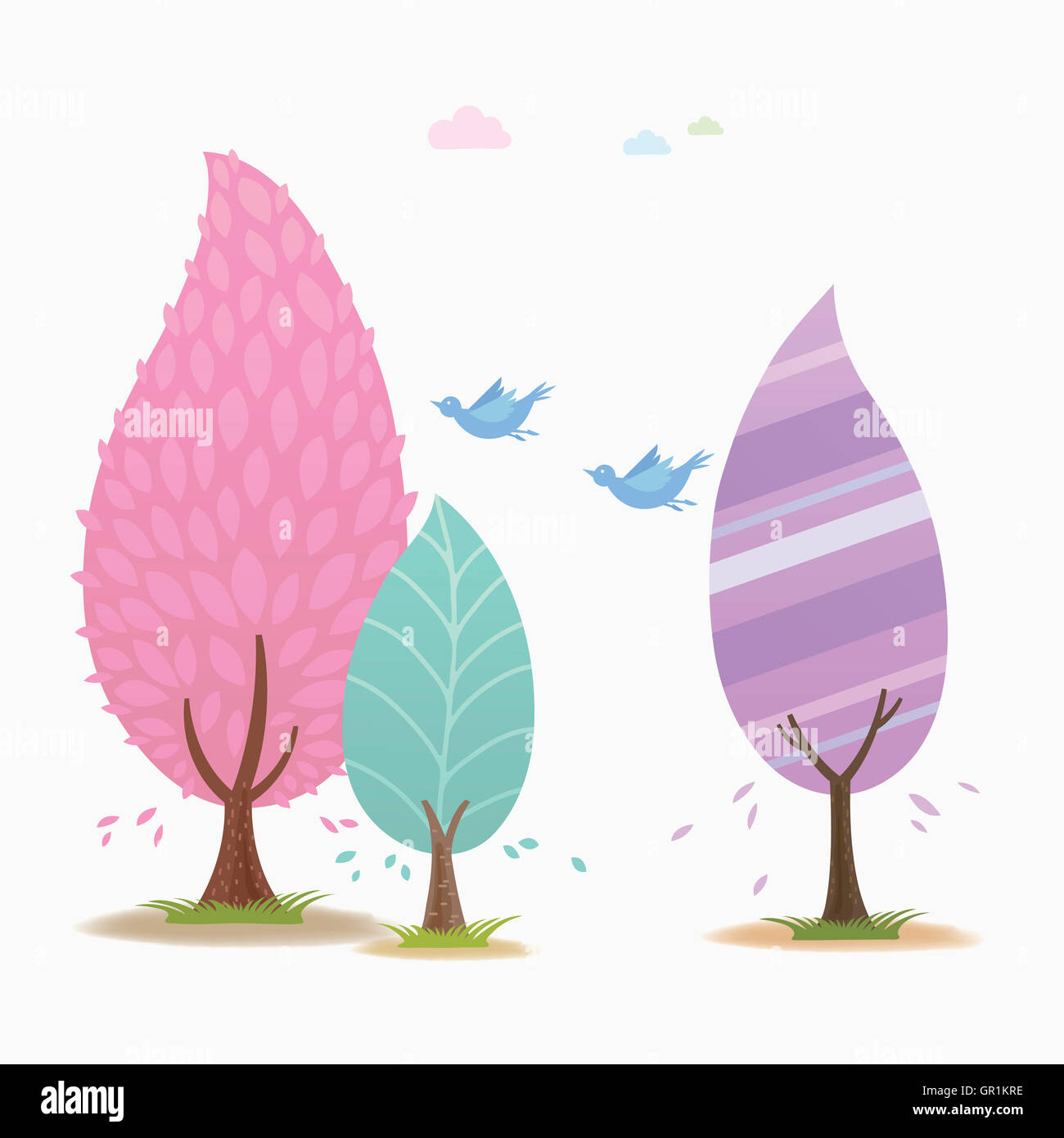 Illustration of trees Stock Photo - Alamy