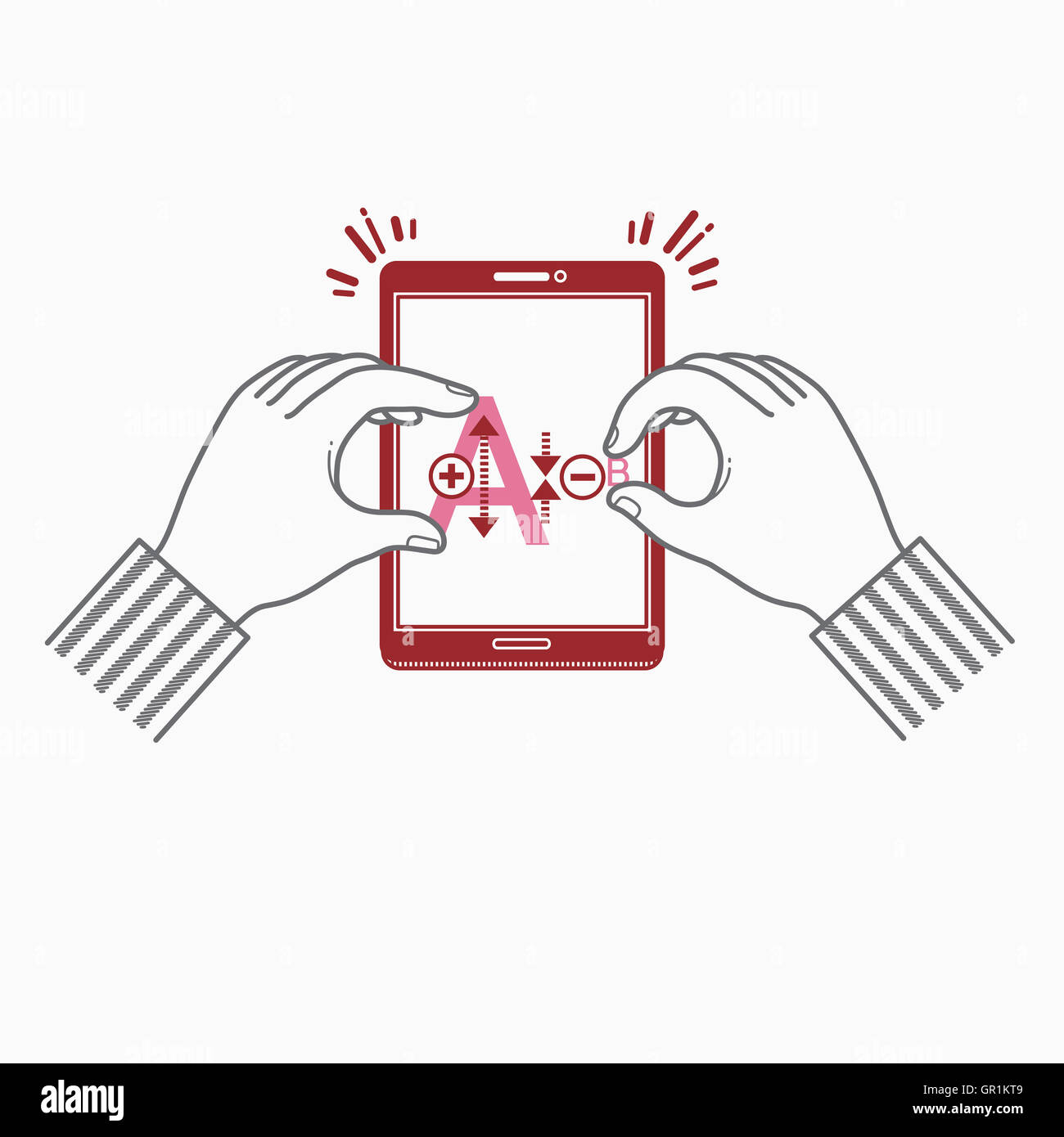 Hands touching smartphone Stock Photo - Alamy