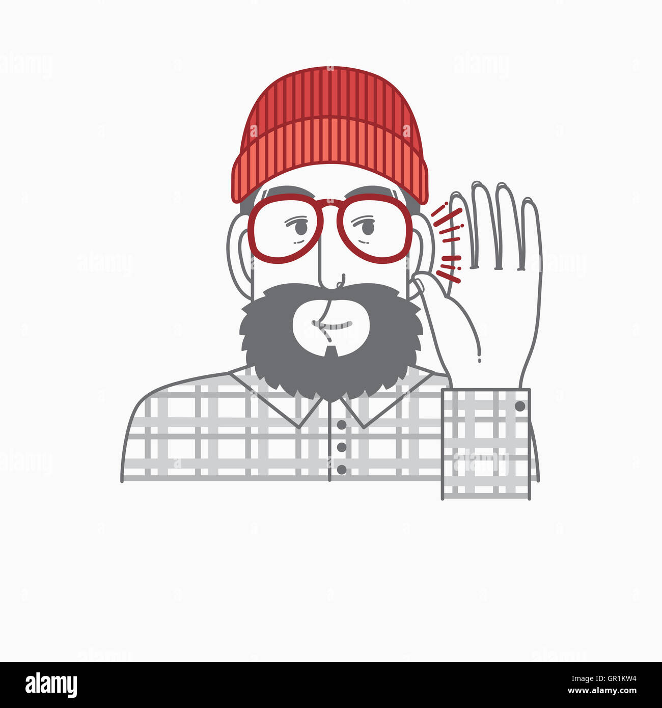 Portrait of man overhearing Stock Photo - Alamy