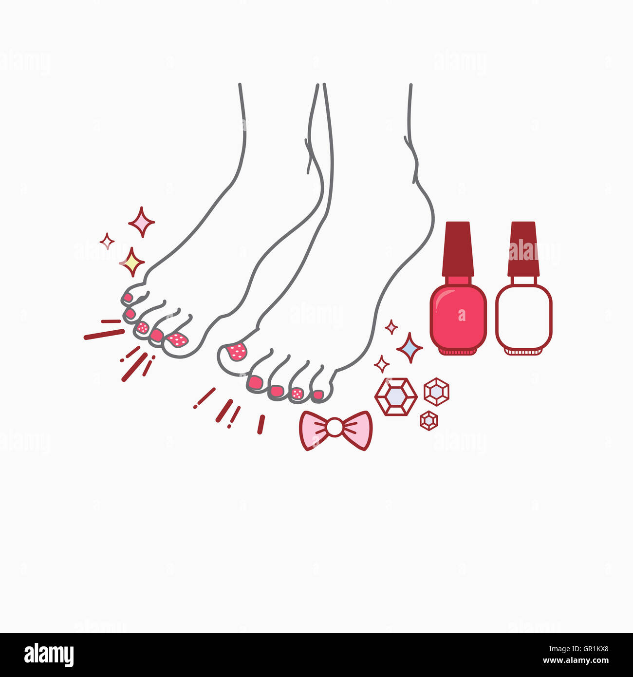 Illustration of pedicure Stock Photo - Alamy