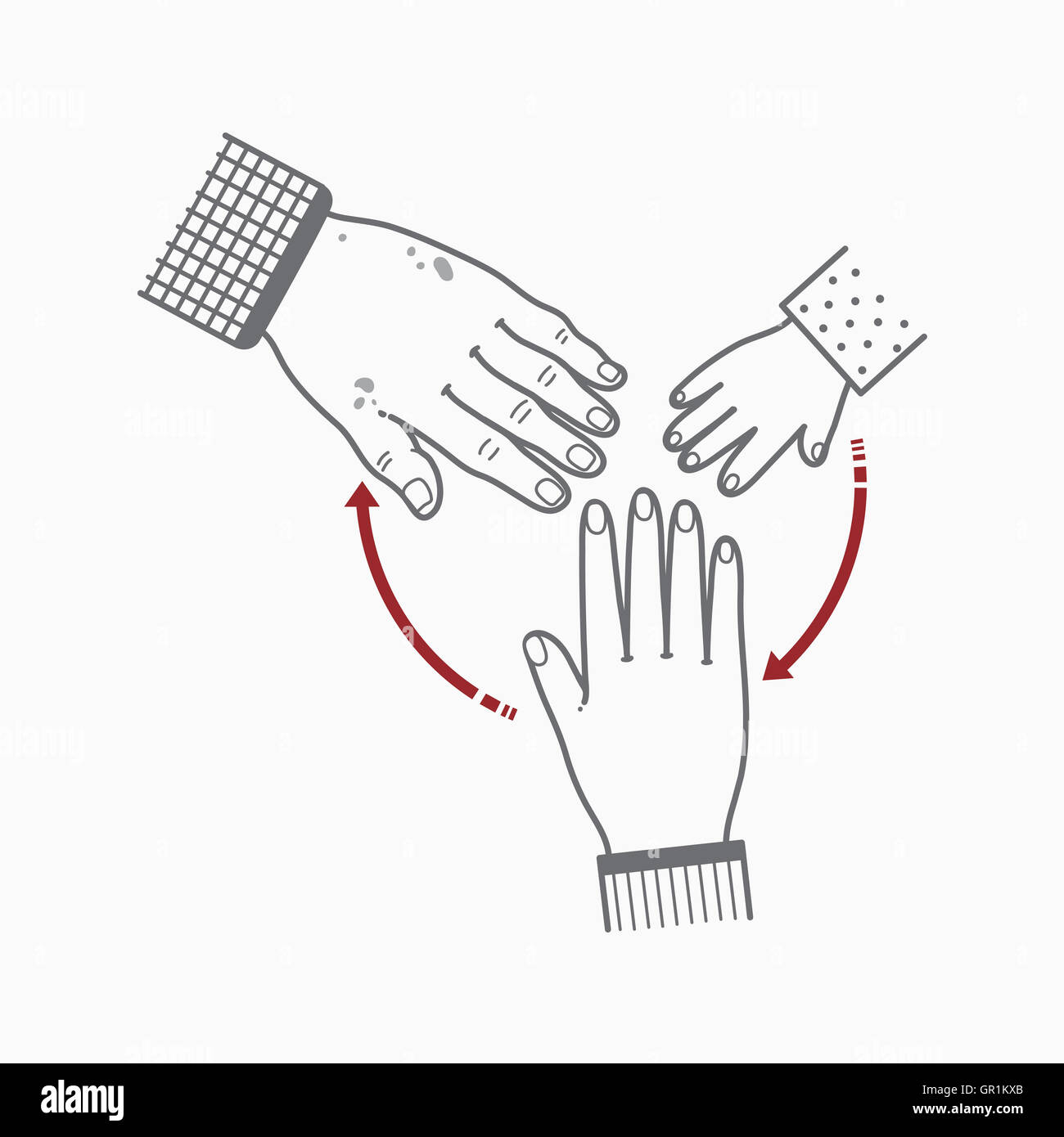 Hands showing the process of aging Stock Photo - Alamy