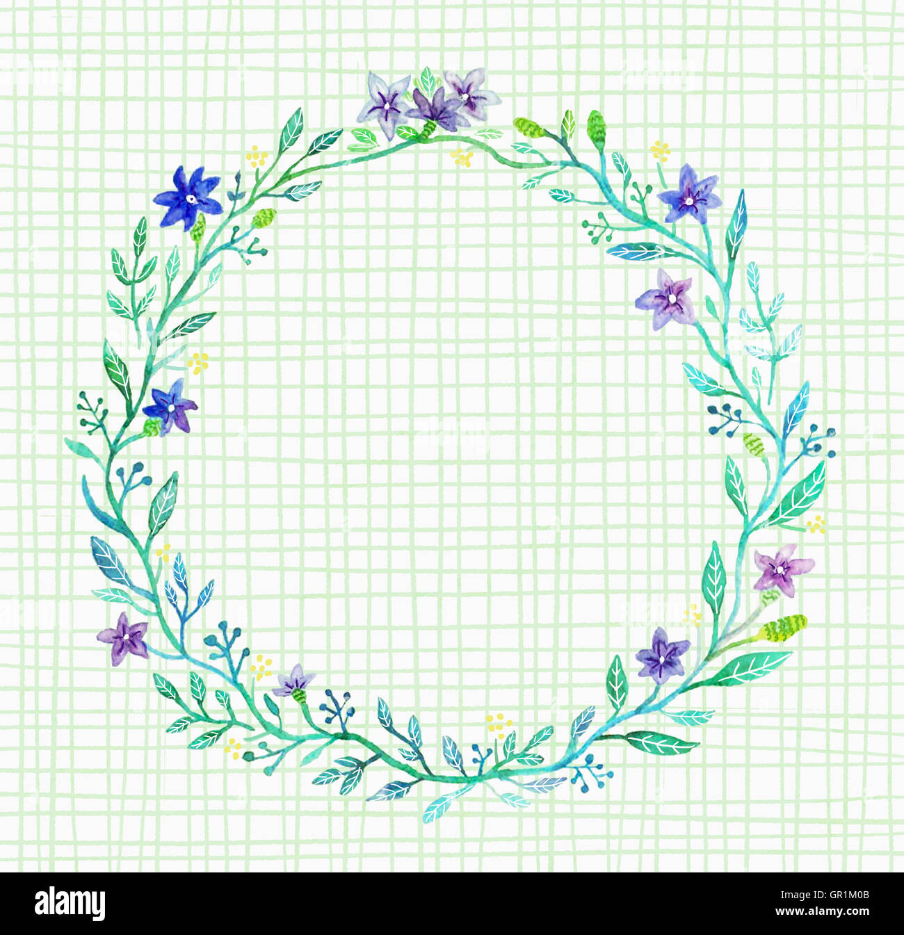 Circle frame with spring flowers Stock Photo - Alamy