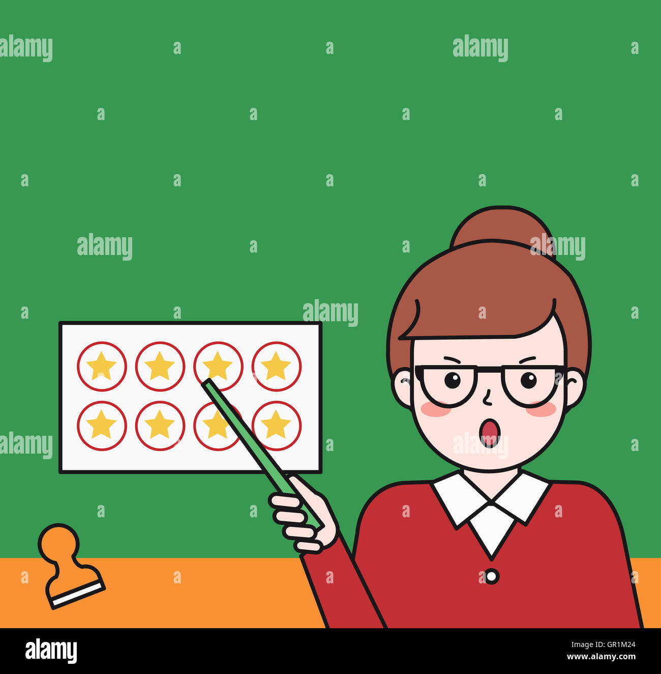 Woman pointing ro stars Stock Photo - Alamy