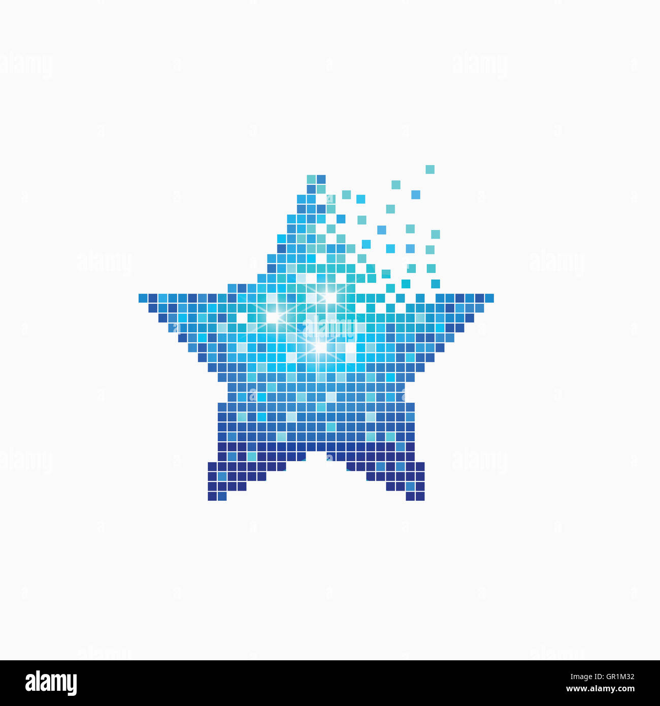 Blue pixel icon of star Stock Photo - Alamy