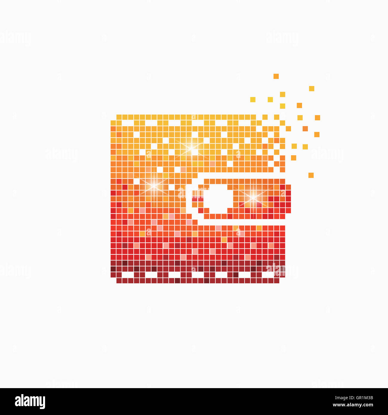 Orange pixel icon of wallet Stock Photo - Alamy