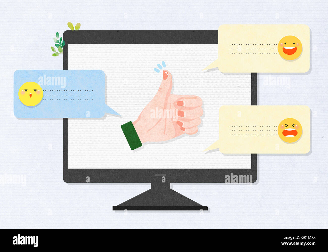 Internet chatting on computer Stock Photo - Alamy