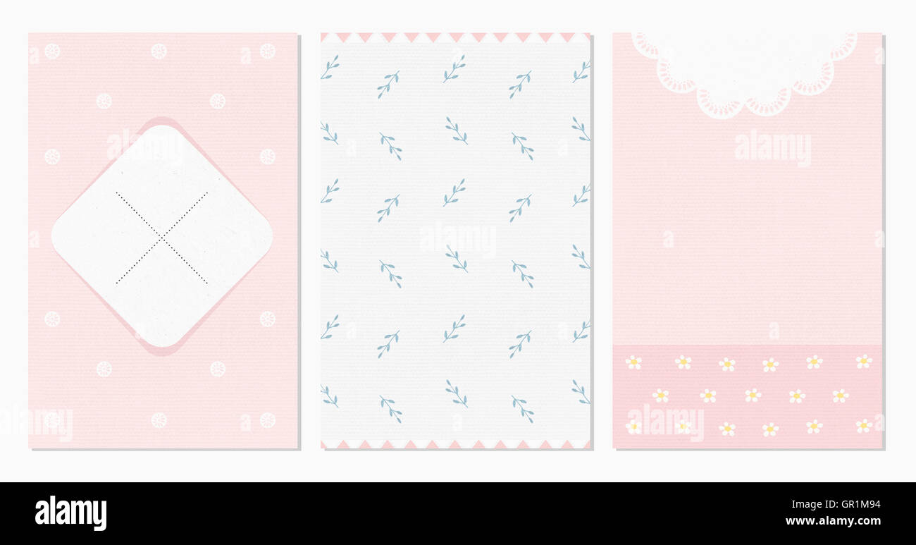 Illustration of pastel pink postcards Stock Photo - Alamy