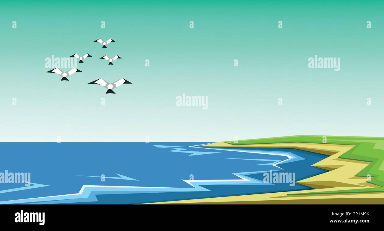 Birds of the seashore Stock Vector Images - Alamy