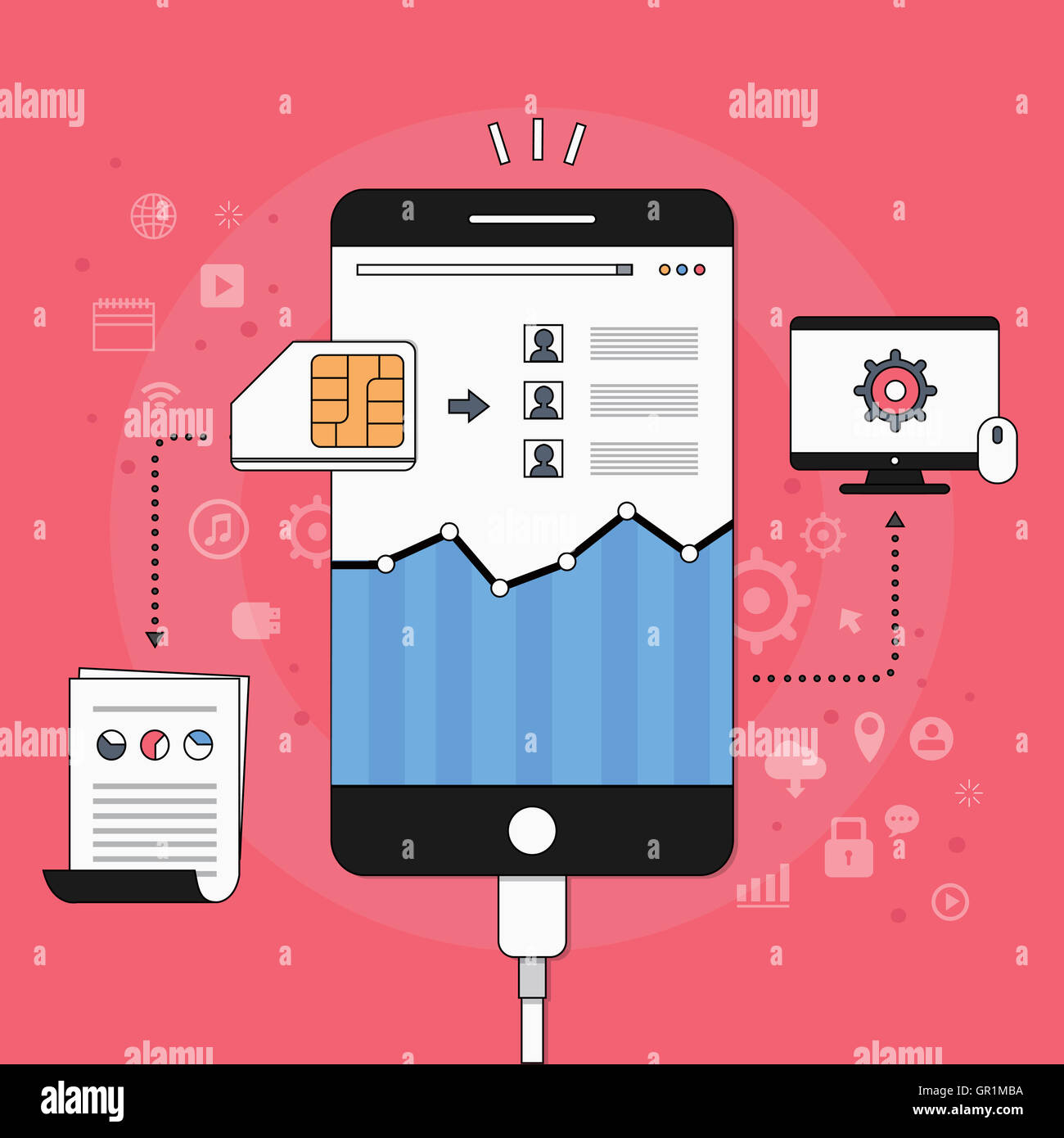 Illustration of smart era Stock Photo - Alamy