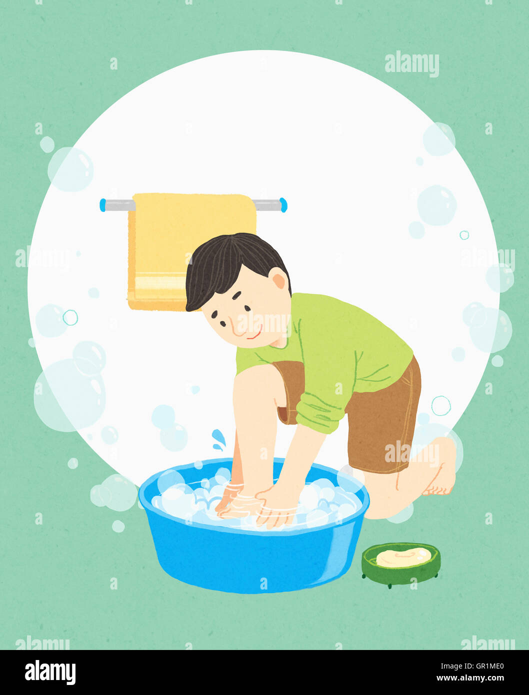 Man washing his foot hi-res stock photography and images - Alamy