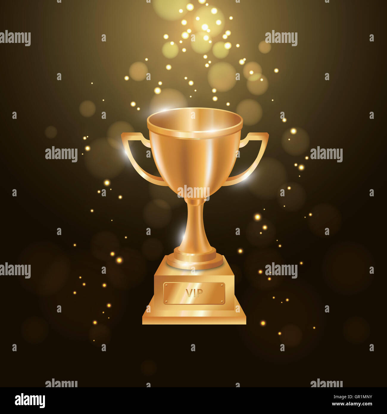 Glowing golden trophy Stock Photo - Alamy