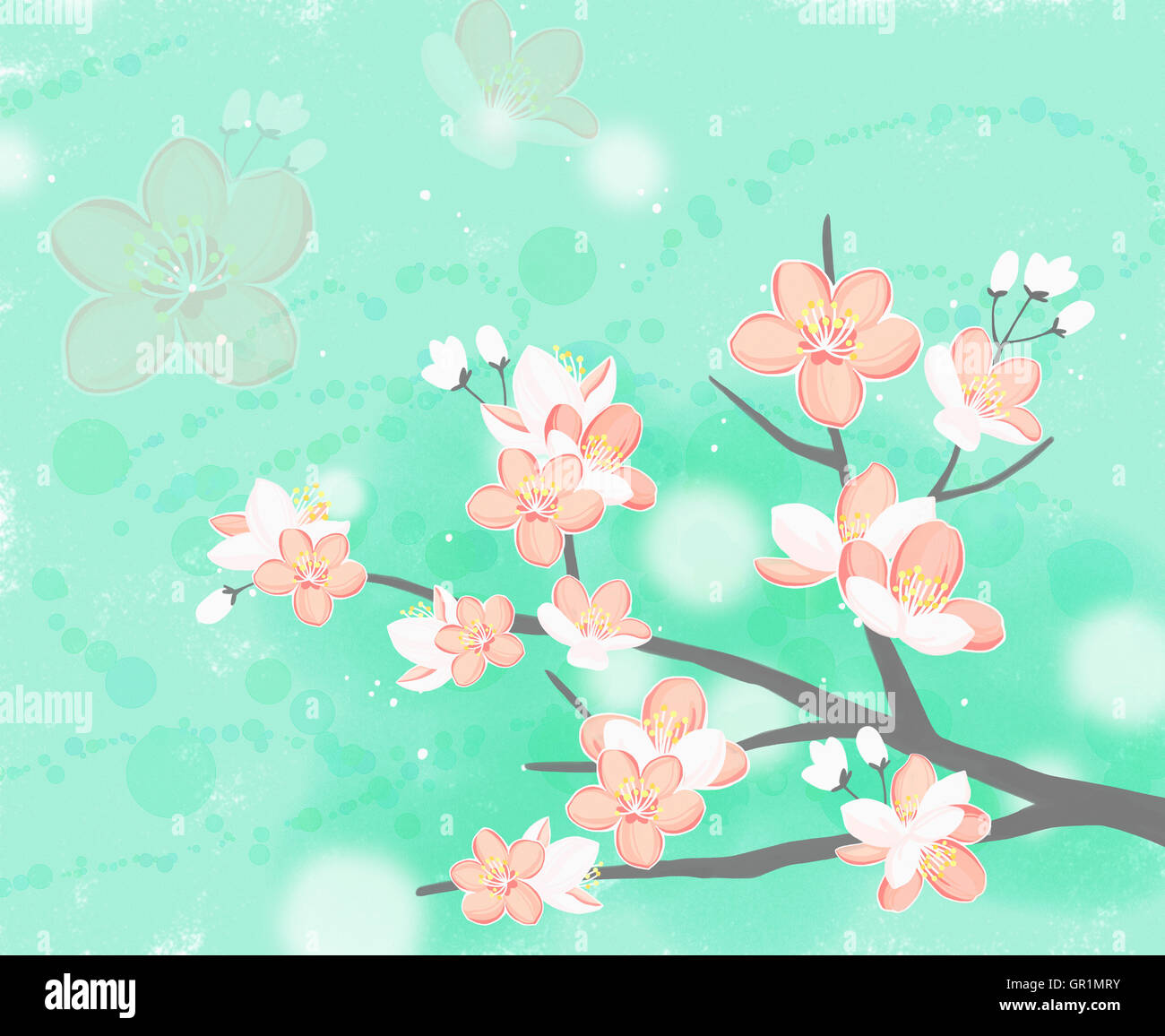 Pink flowers in spring Stock Photo - Alamy