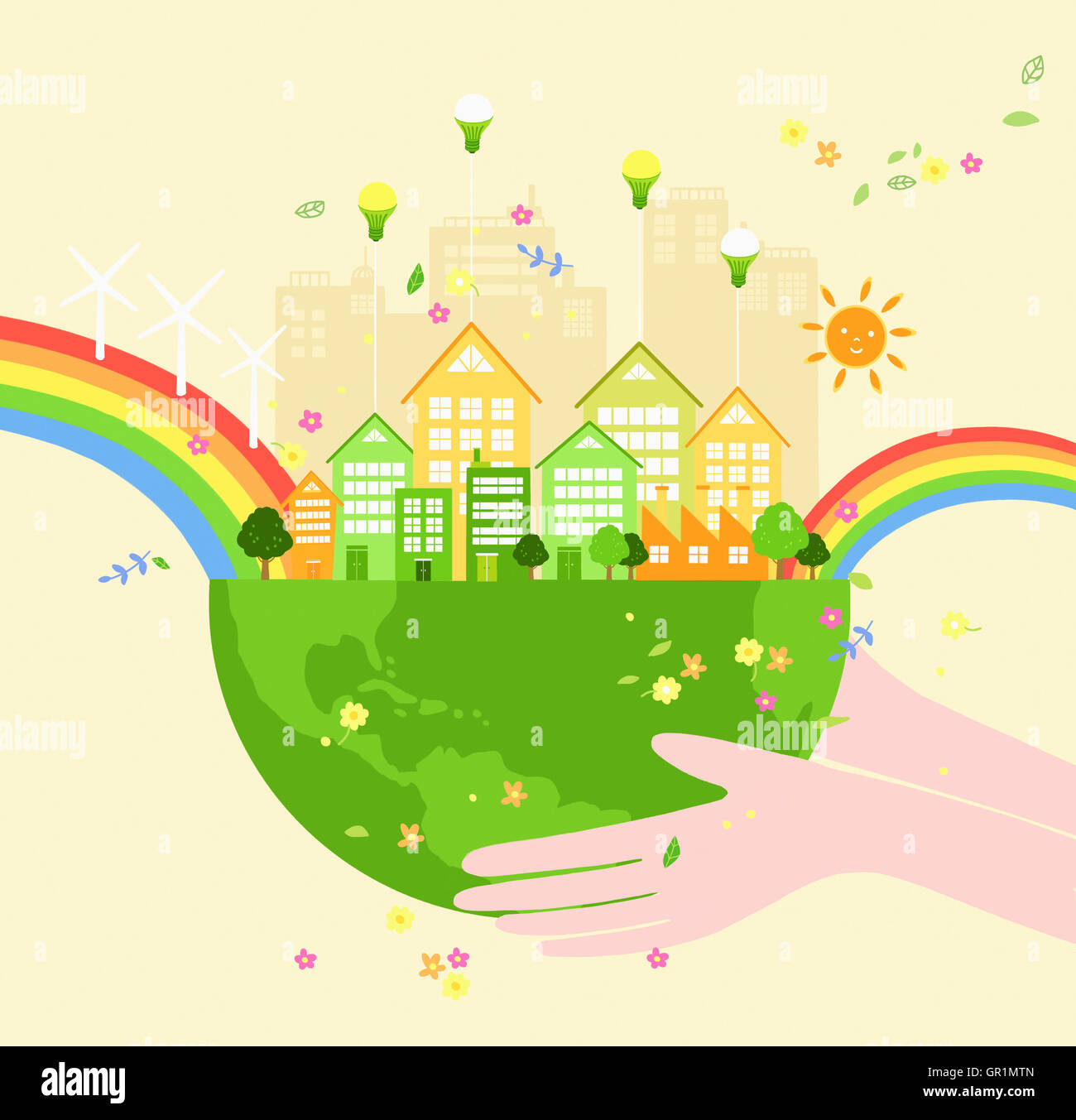 Ecological green energy Stock Photo - Alamy