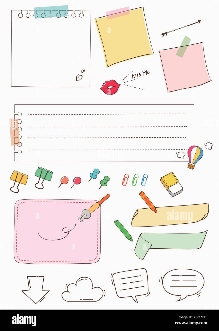 Various memo, stickers and labels Stock Photo - Alamy