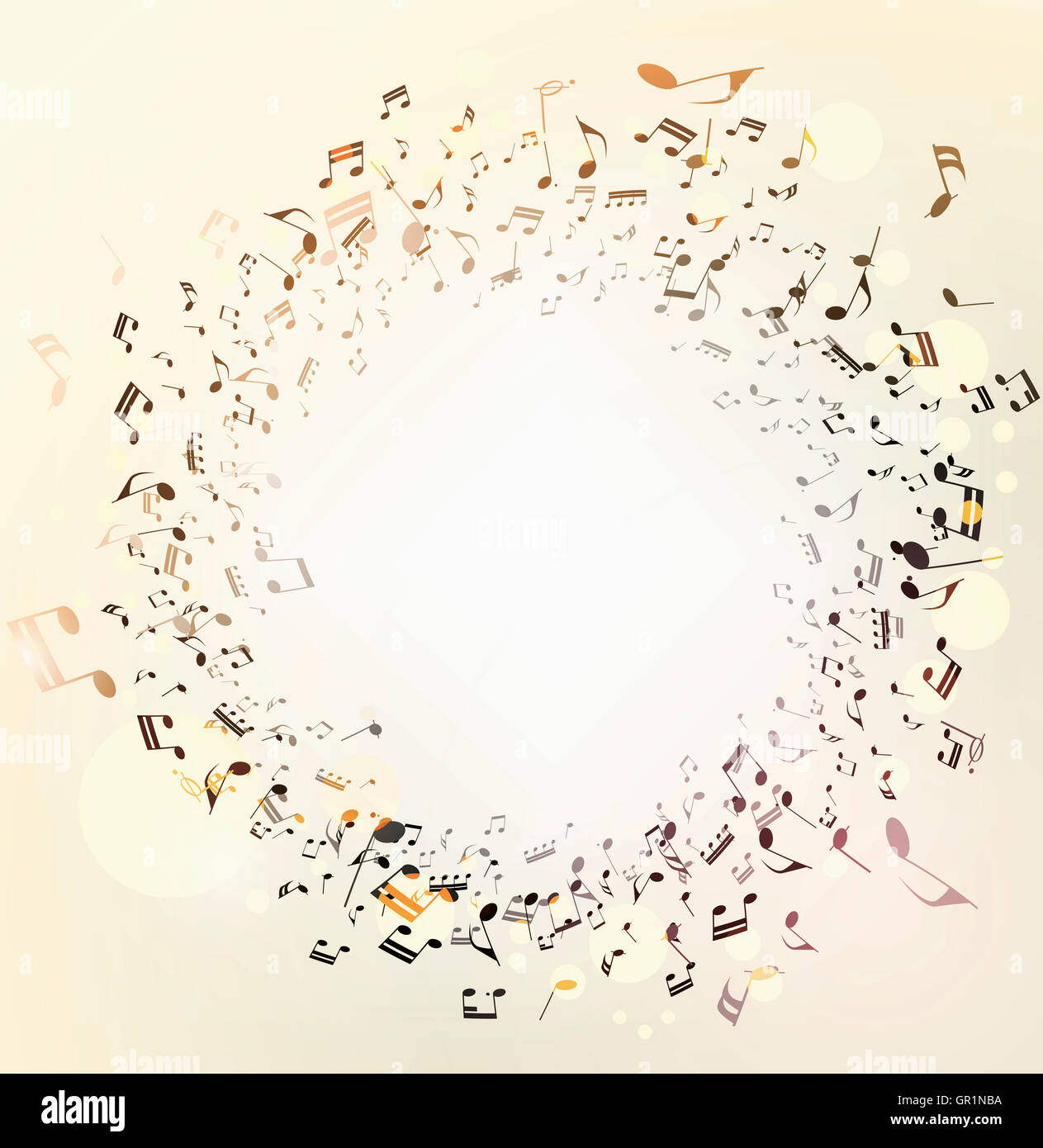 Circle made with particles of musical notes Stock Photo - Alamy