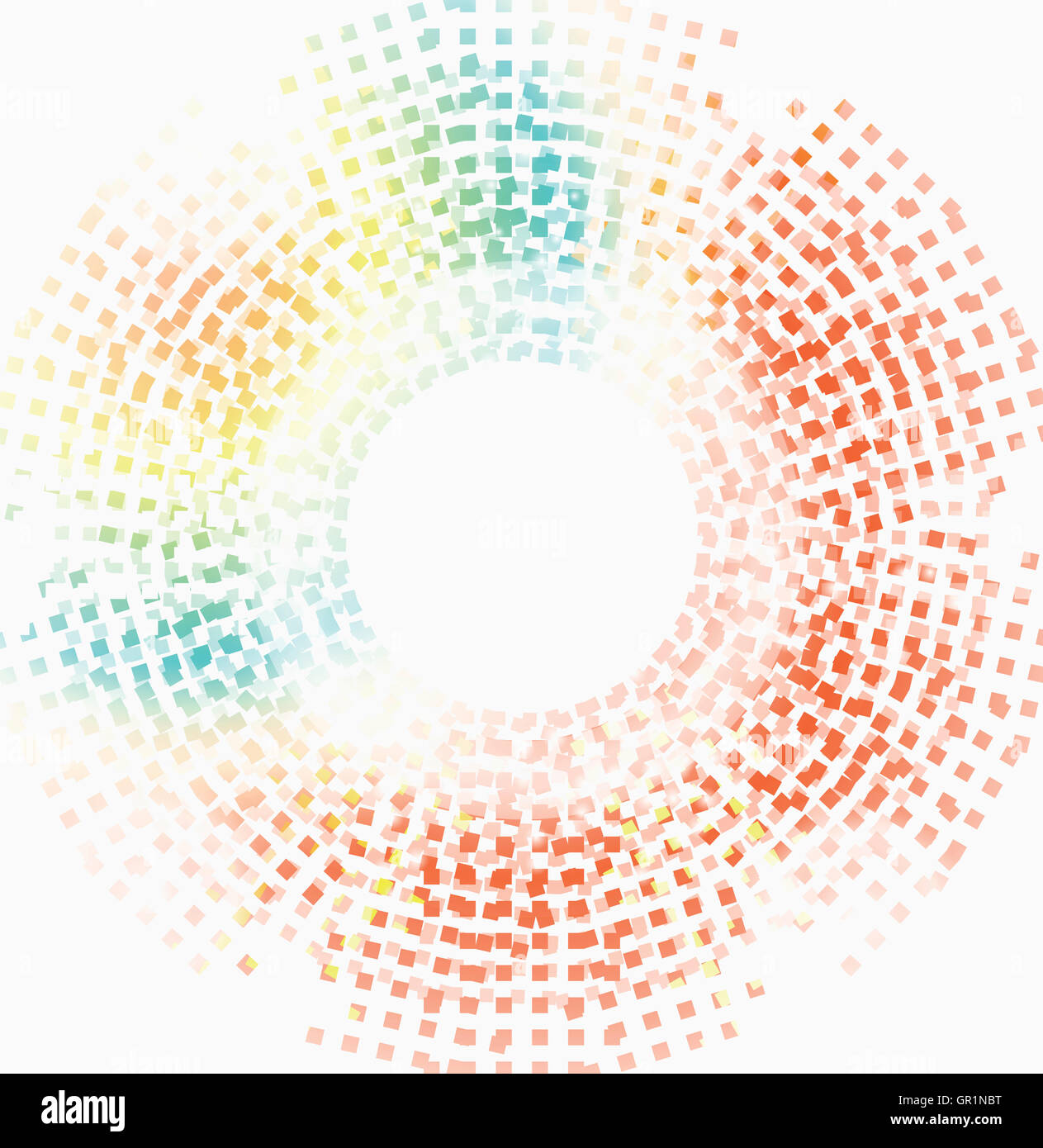 Circle made with particles of square Stock Photo - Alamy