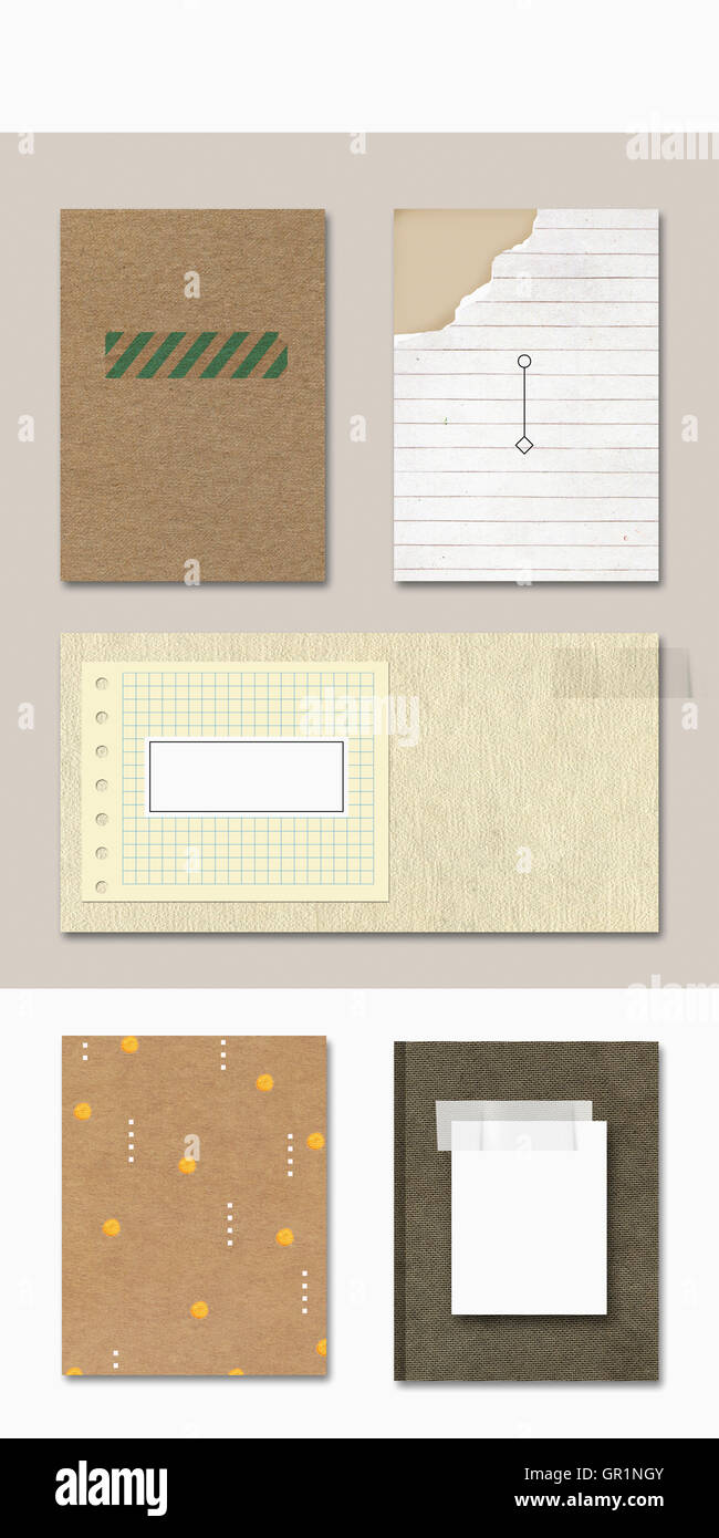 Set of various vintage paper Stock Photo - Alamy