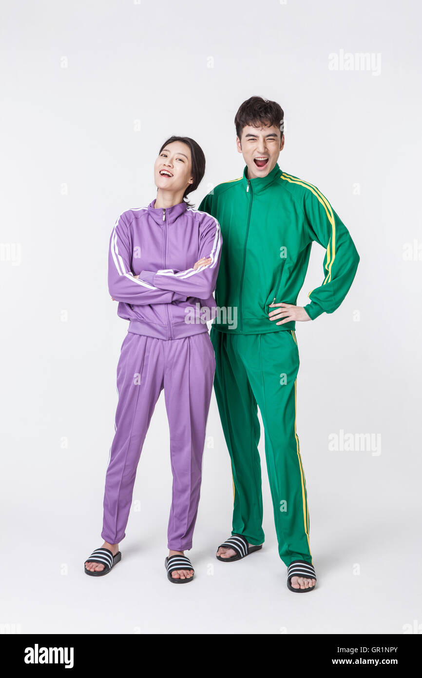 Confident young unemployed couple Stock Photo - Alamy