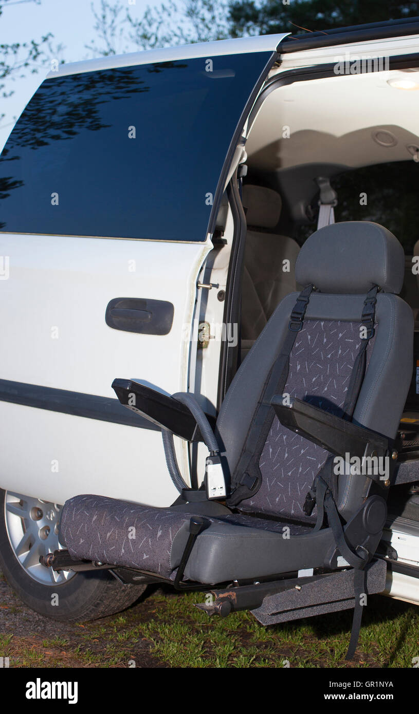 Seat that electrically comes out for physically disabled to ride in a ...