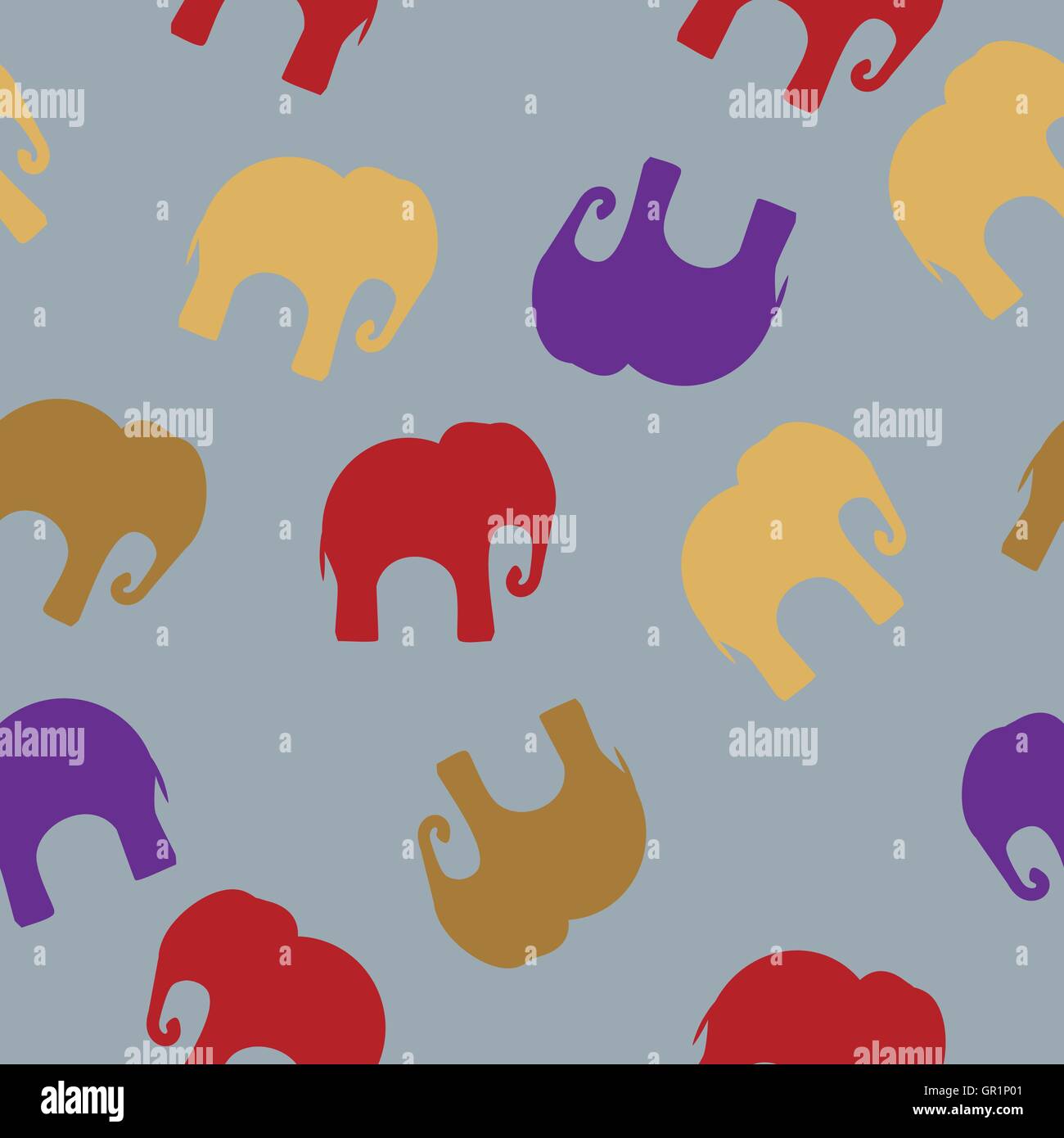 Seamless pattern with colorful elephants for textile, book cover ...