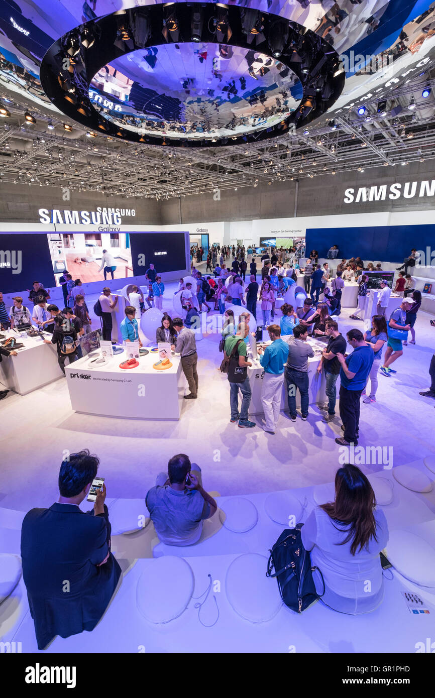 Busy Samsung stand at 2016 IFA (Internationale Funkausstellung Berlin), Berlin, Germany Stock ...