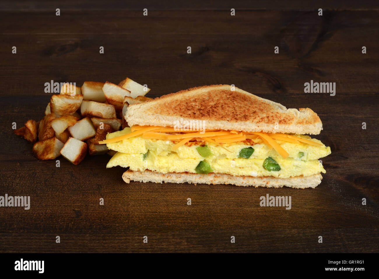 western sandwich with french fries Stock Photo - Alamy
