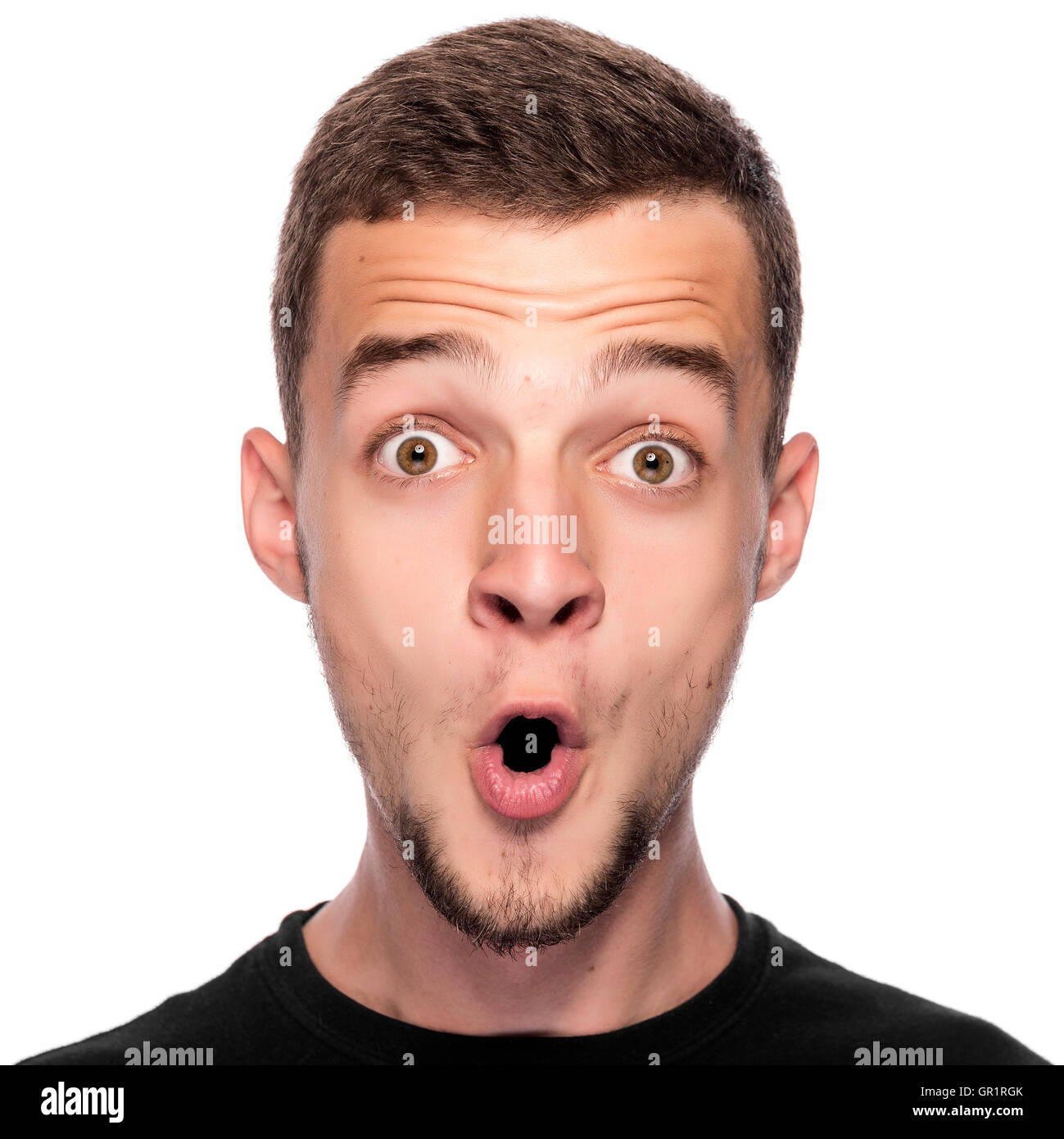 Portraite of funny man on a white background Stock Photo - Alamy