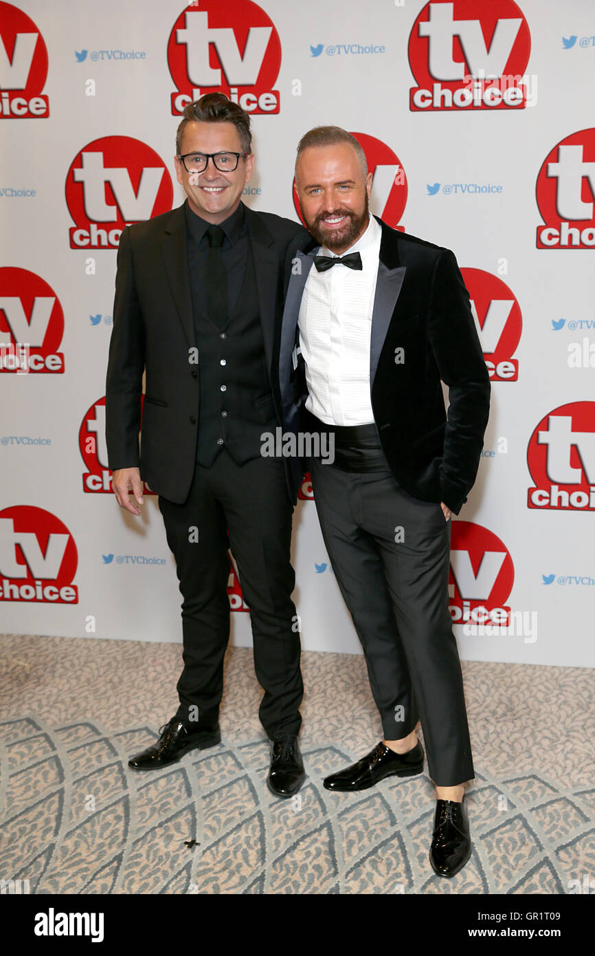 Chris Steed (right) and Stephen Webb arriving for the TV Choice Awards ...