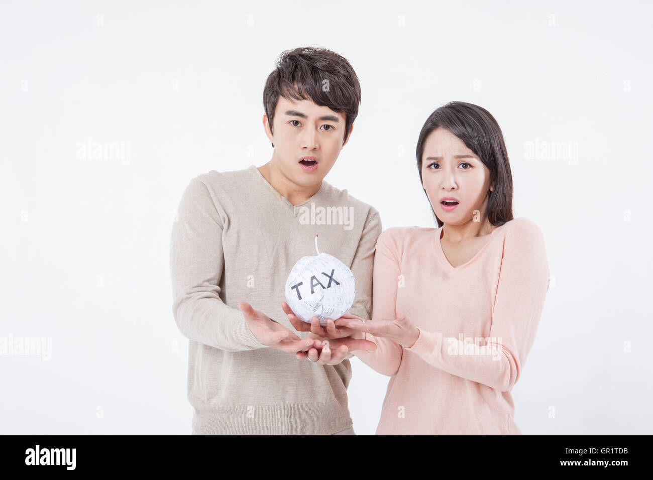 Young newlyweds embarrassed Stock Photo - Alamy